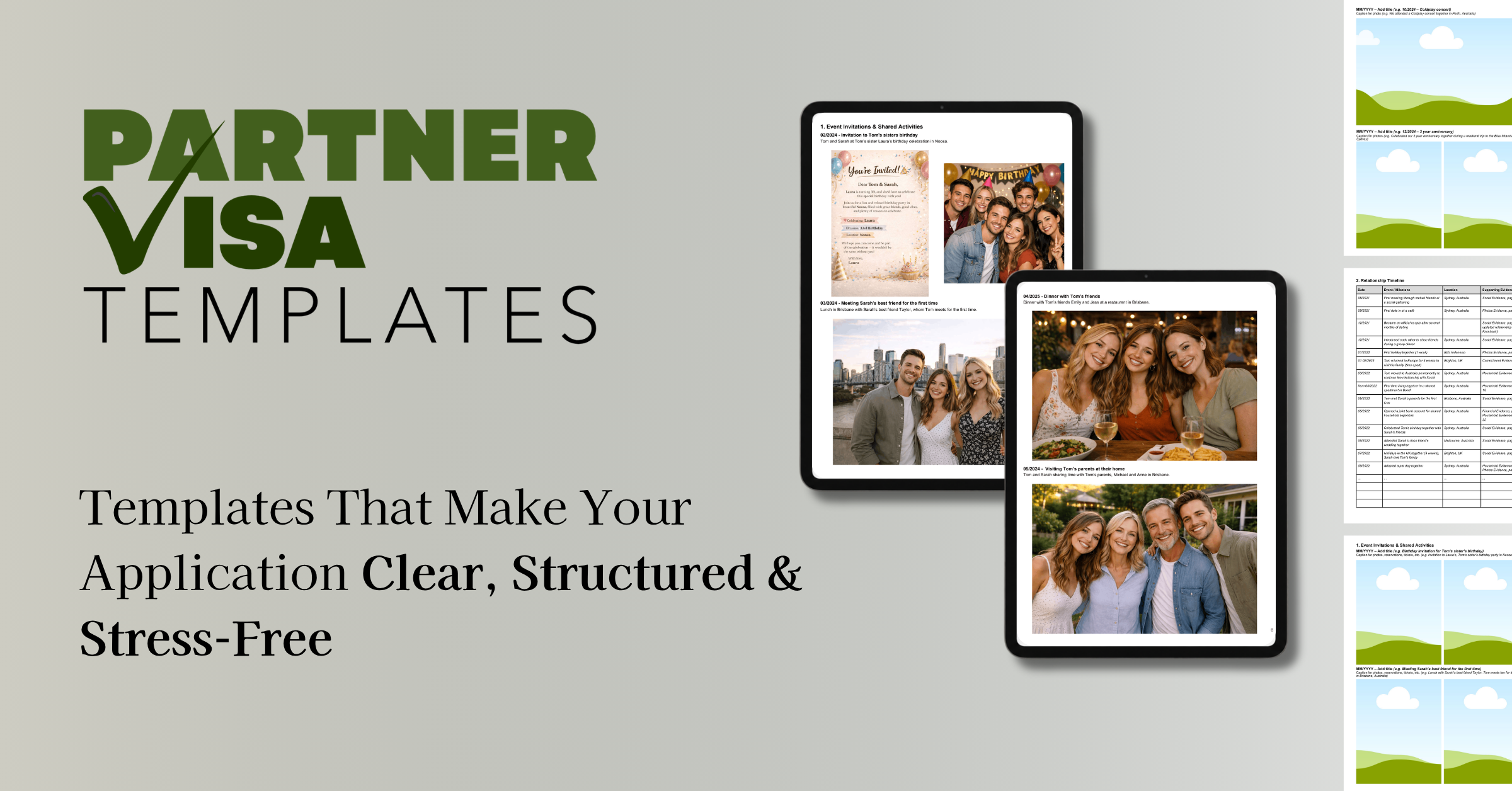 Partner Visa Templates Australia | DIY Application Bundle
